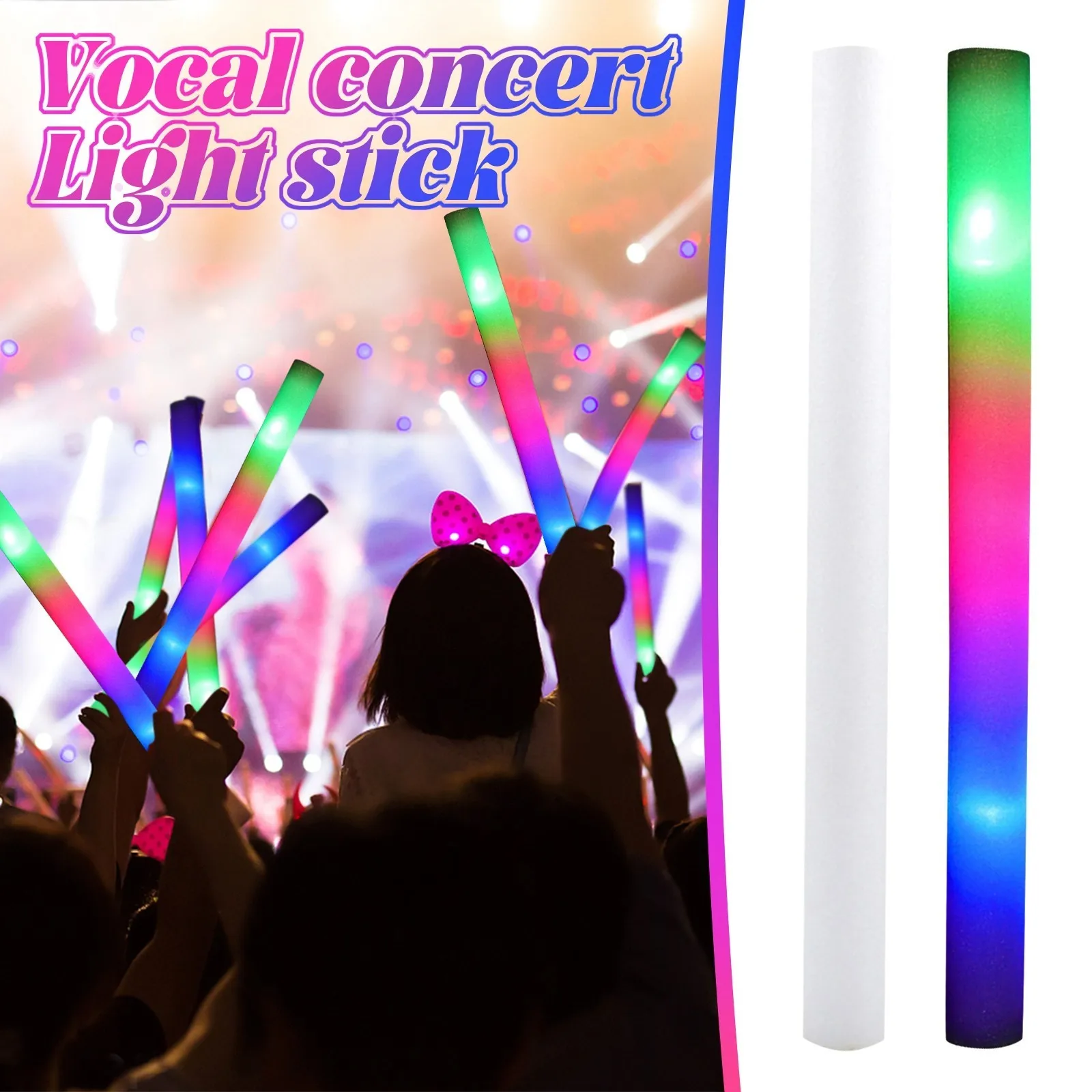Led Foam Sticks Flashing Glow Sticks Party Supplies Light Up Batons ...