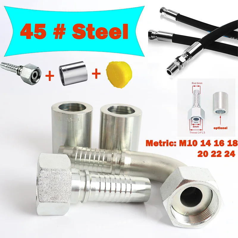Hydraulic Fittings Metric M10 M42 Thread Cone Hose End Oil Pipe ...
