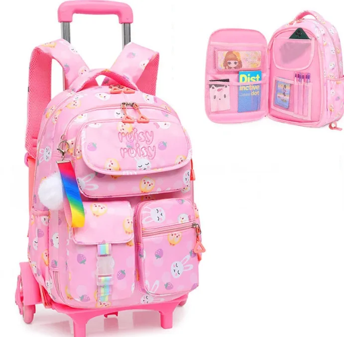17 Inch School Wheeled Backpacks For Girls School Rolling Bag For Girls ...
