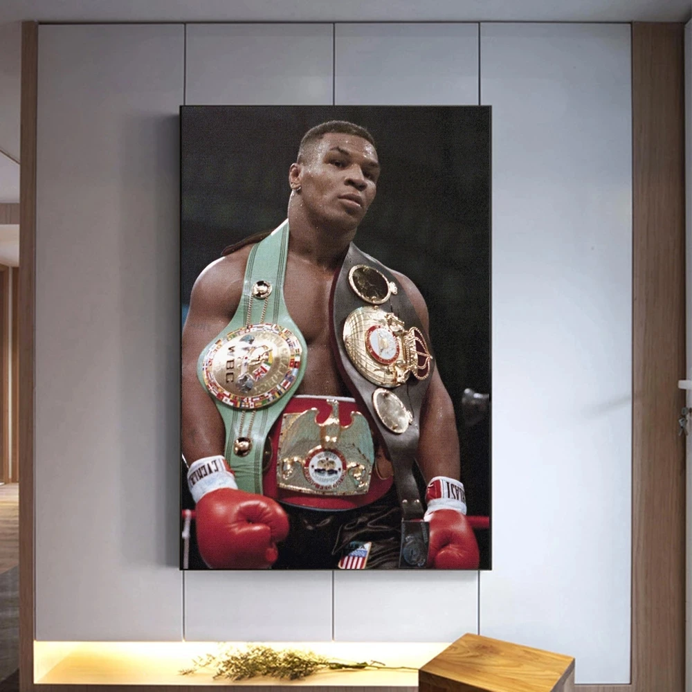 P-ster-Vintage-Mike-Tyson-con-cinturones-e-impresiones-arte-de-pared ...