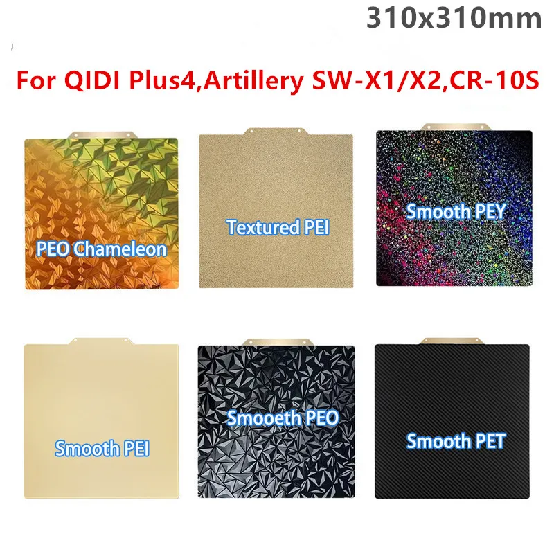 ENERGETIC 310x310mm PEI Sheet for QIDI Plus 4,Creality CR10,Artillery ...
