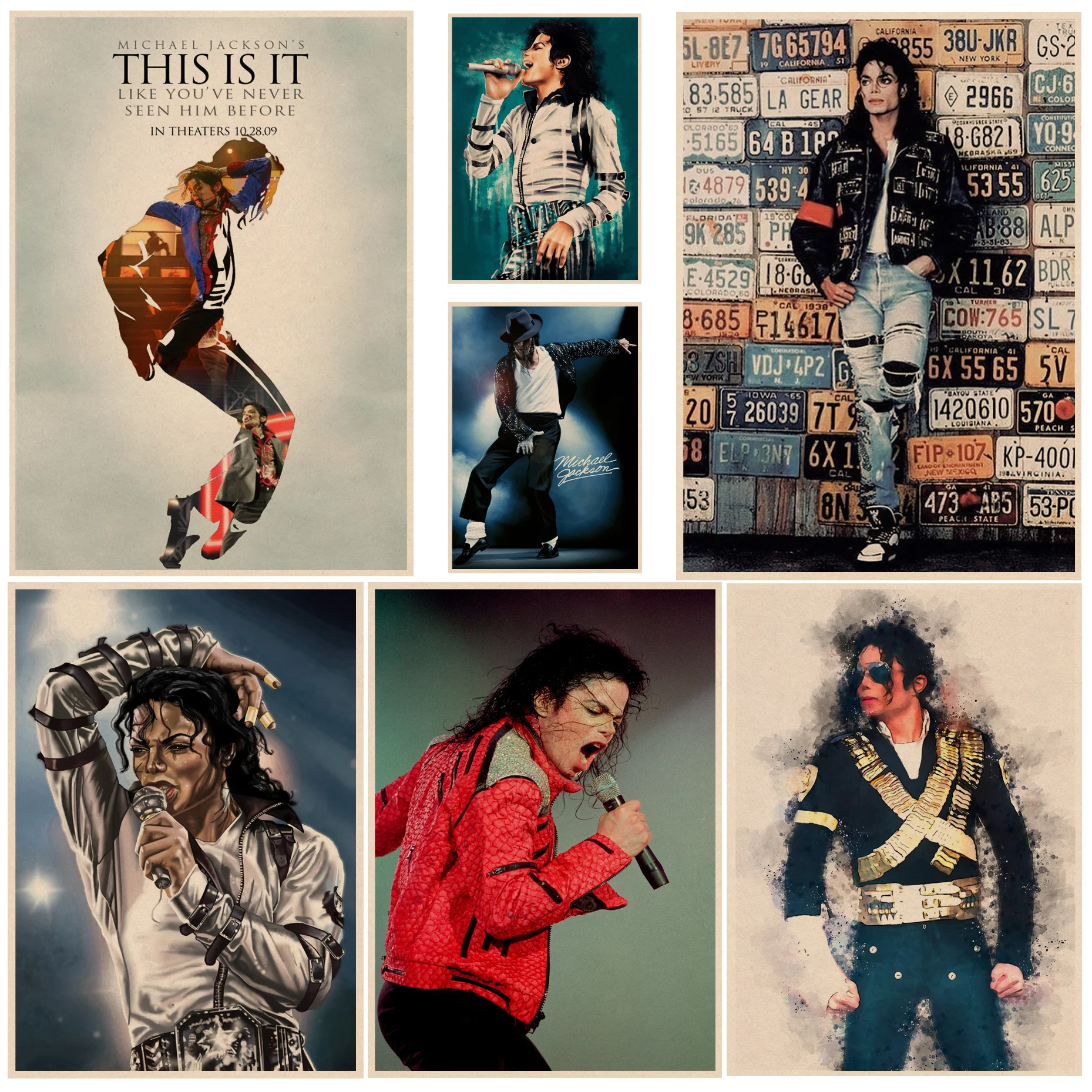 Musicians-And-Singers-Michael-Jackson-Anime-Posters-Kraft-Paper-Prints ...