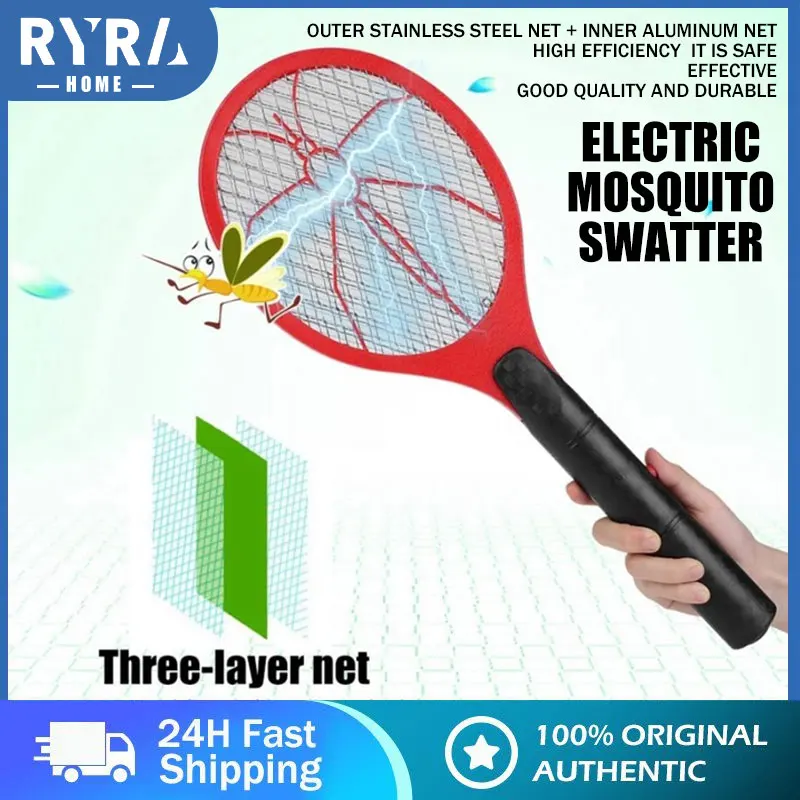 Electric-Mosquito-Racket-Killer-Electric-Fly-Insect-Zapper-Bat-Handheld ...