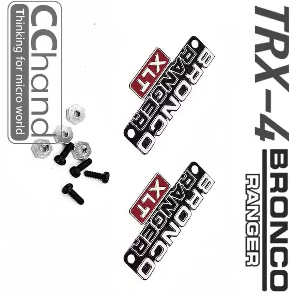2pcs Traxxas TRX-4 TRX4 Ford Bronco CChand RC 자동차 장식 액세서리 금속 금속 측면 로고 ...