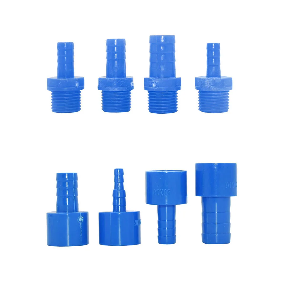 2pcs ID 20mm 1/2 Thread To 8/10/12/16mm PVC Hose Barb Connector Garden ...