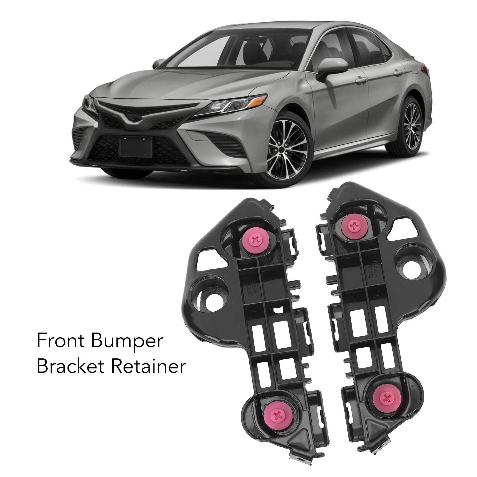 2Pcs-Front-Bumper-Bracket-Retainer-Beam-Hold-Mount-Support-Replacement ...