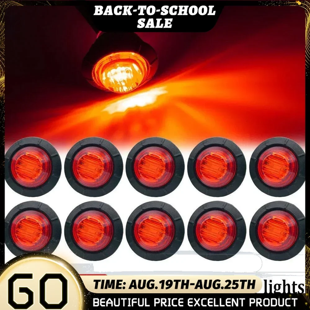 10PCS-Red-Car-External-Lights-12V-3-LED-Auto-Car-Bus-Truck-Wagons-Side ...