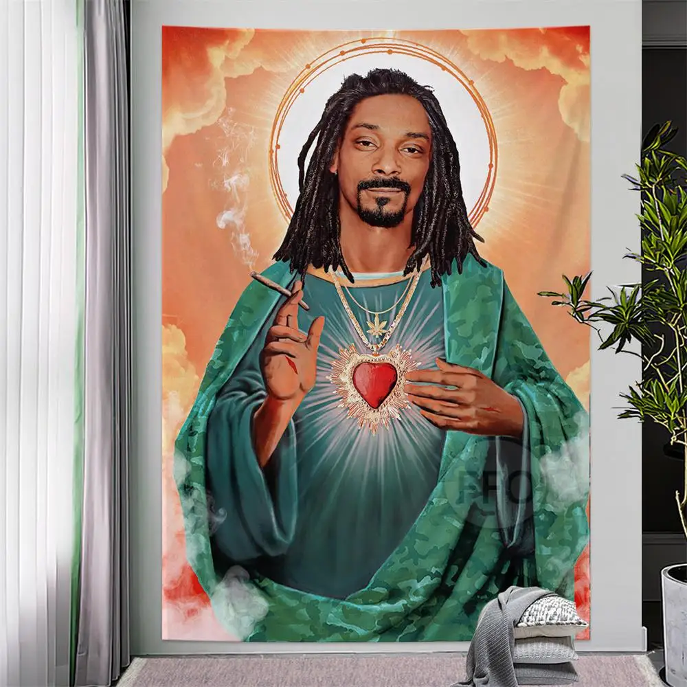 Jesus-Snoop-Dogg-Wall-Hanging-MemeTapestry-Room-Decor-Boho-Hippie-Tarot ...