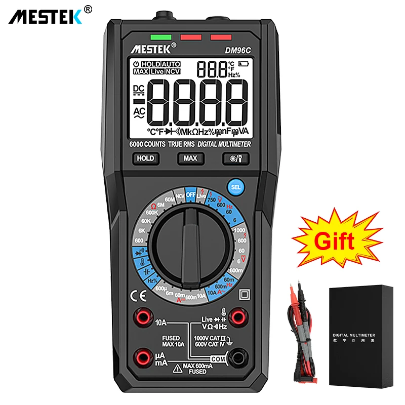 Mestek-Professional-Digital-Multimeter-DM96-DM96C-DM96A-True-RMS-NCV ...