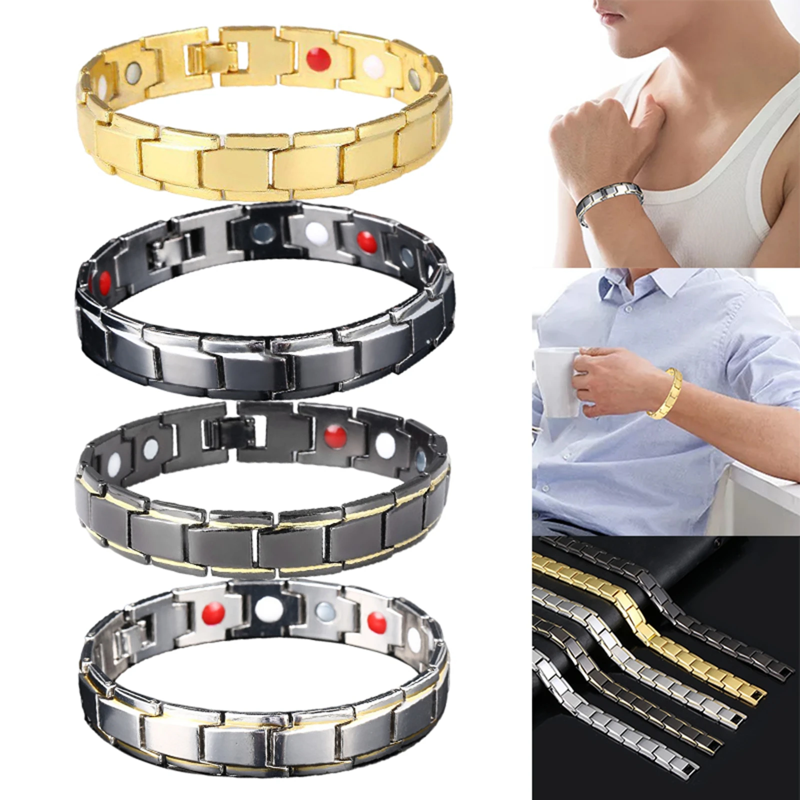 Slimming Magnetic Therapy Bracelet Lymphatic Drainage Energy Wellness ...