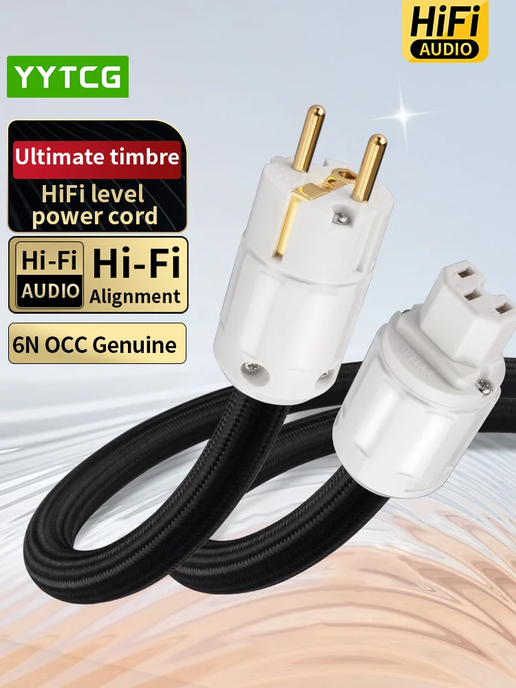 YYTCG-HiFi-Audio-Power-Cord-Conector-Adaptador-HiFi-Cabo-de-Alimenta-o ...
