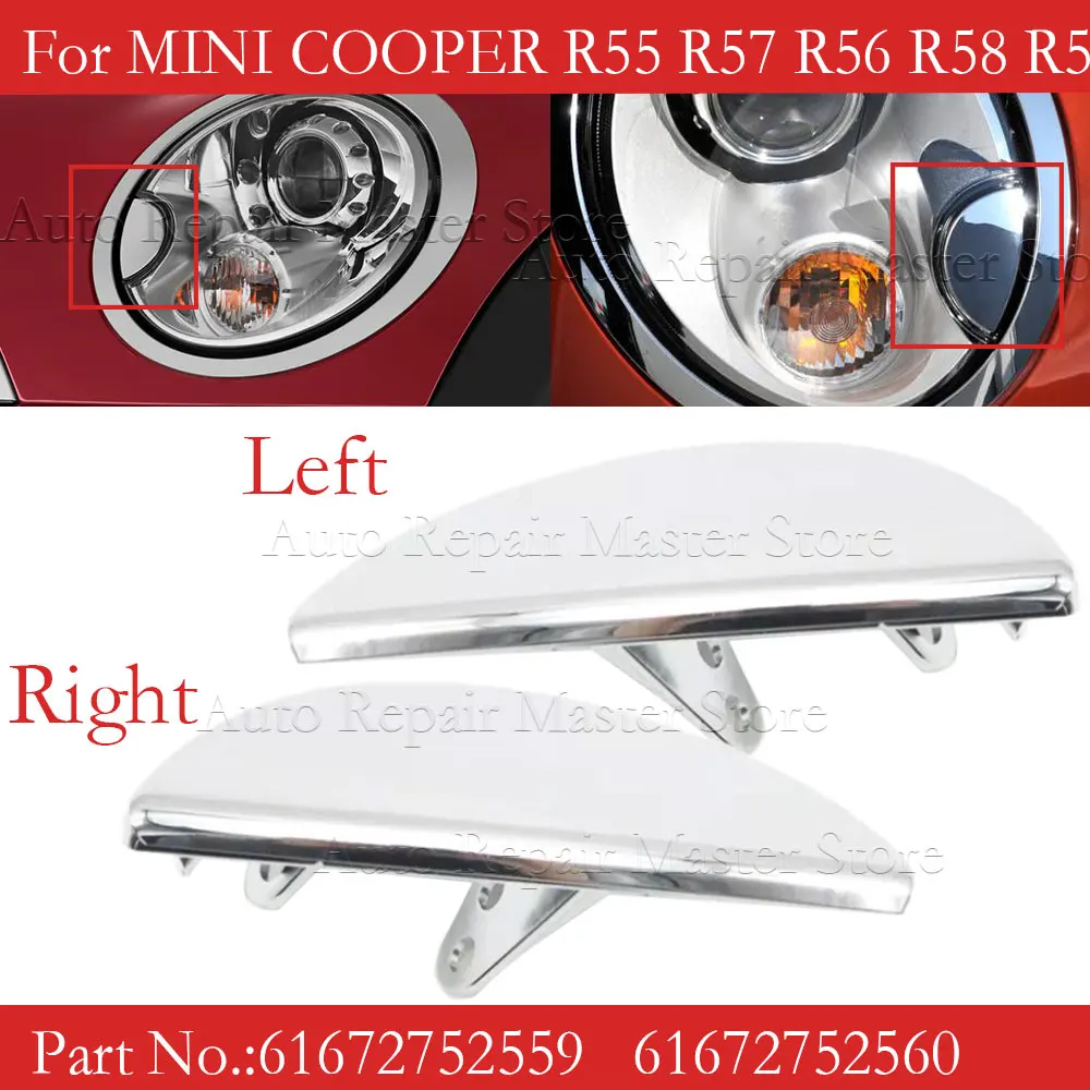 Front-Bumper-Headlight-Washer-Chrome-Left-Right-Cover-61672752559 ...