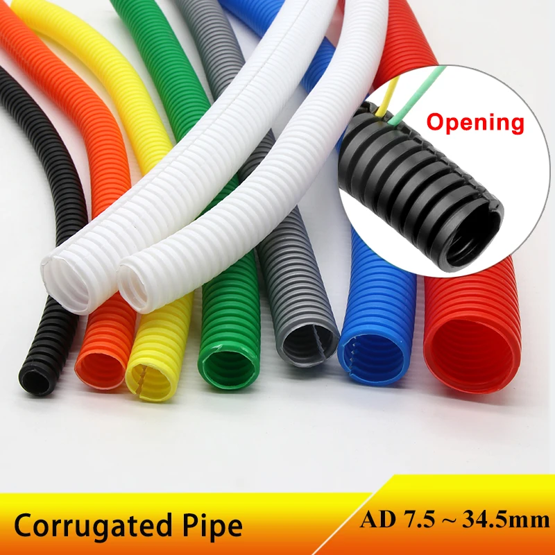 1-5-10M-Corrugated-Pipe-Harness-Wire-Threading-Plastic-Wire-Protection ...