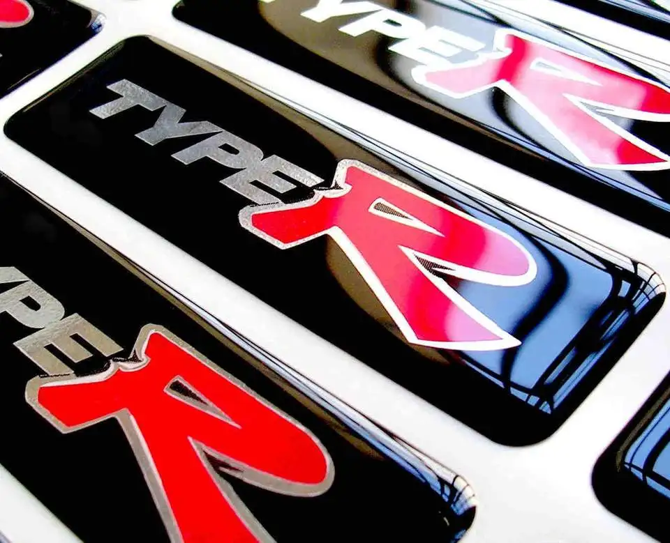 Custom chrome silver 3D embossed epoxy resin gel dome stickers decal ...