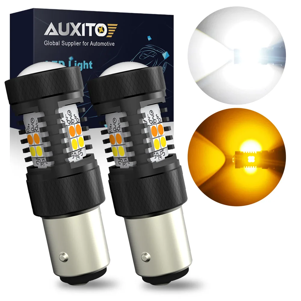 AUXITO 2Pcs 1157 BAY15D P21/5W LED CANBUS T20 7443 W21W LED Bulb Dual ...