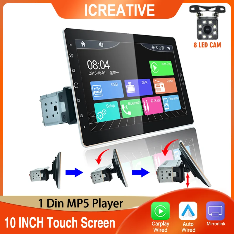 1-Din-Car-Radio-Universal-10-Touch-Screen-Multimedia-Player-Wired ...