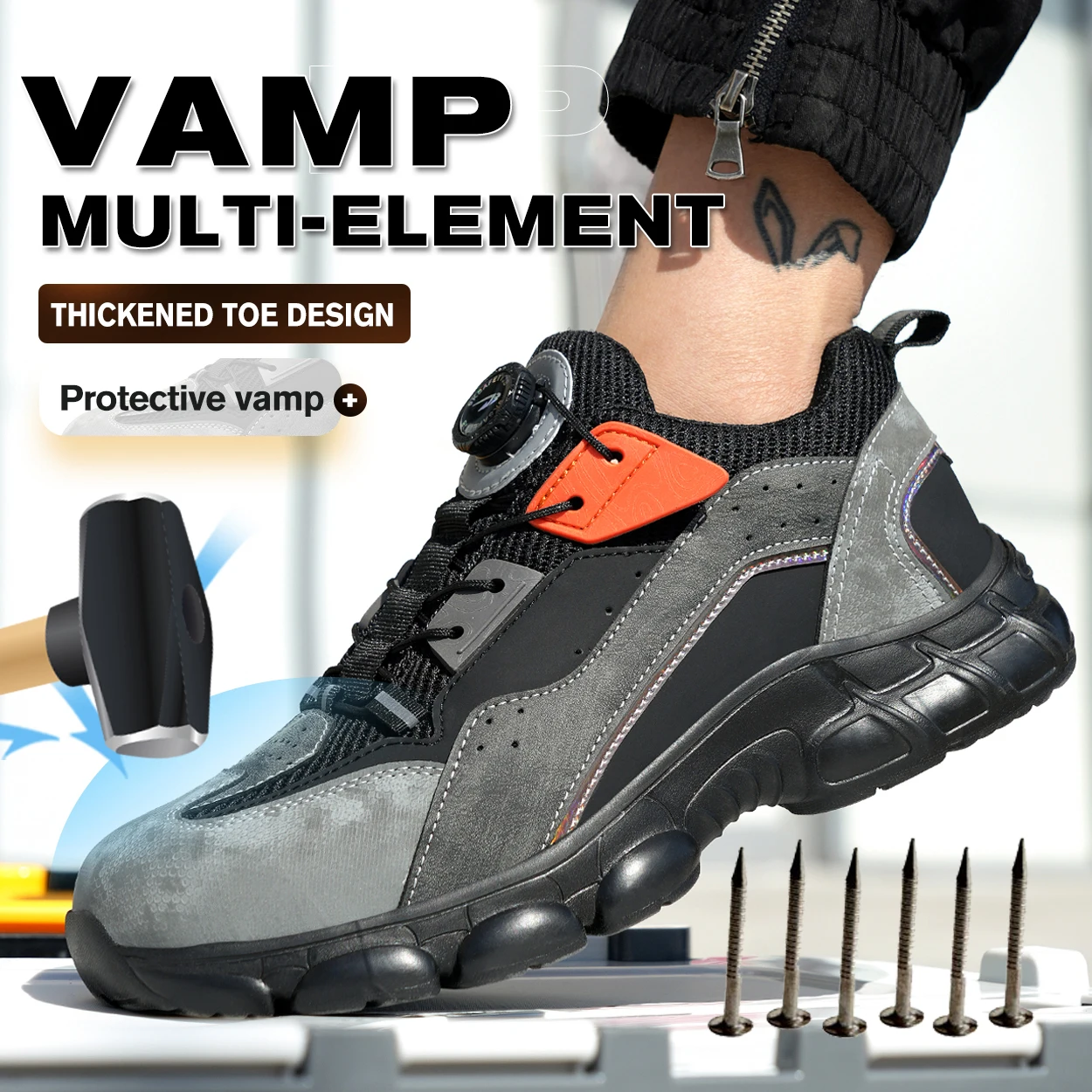 Rotary-Buckle-Men-Safety-Shoes-Work-Boots-Safety-Steel-Toe-Shoes-Men ...