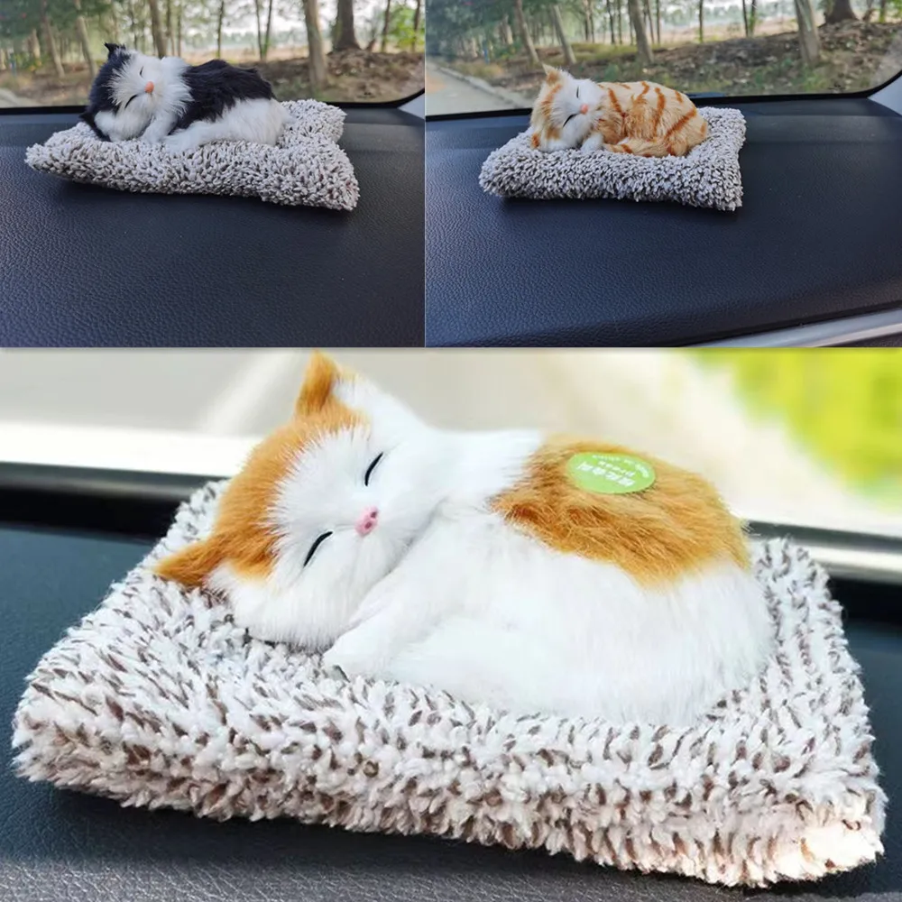 Car-Ornaments-Cute-Simulation-Sleeping-Cats-Decoration-Automobiles ...