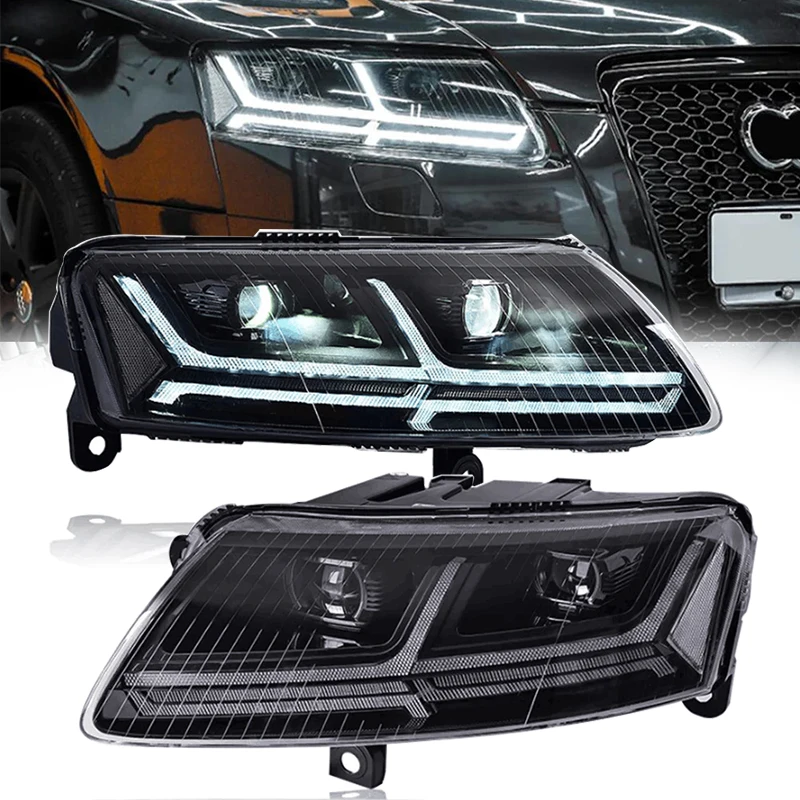 Car-Front-Lights-For-Audi-A6-Headlights-2005-2011-A6-S6-C6-LED ...