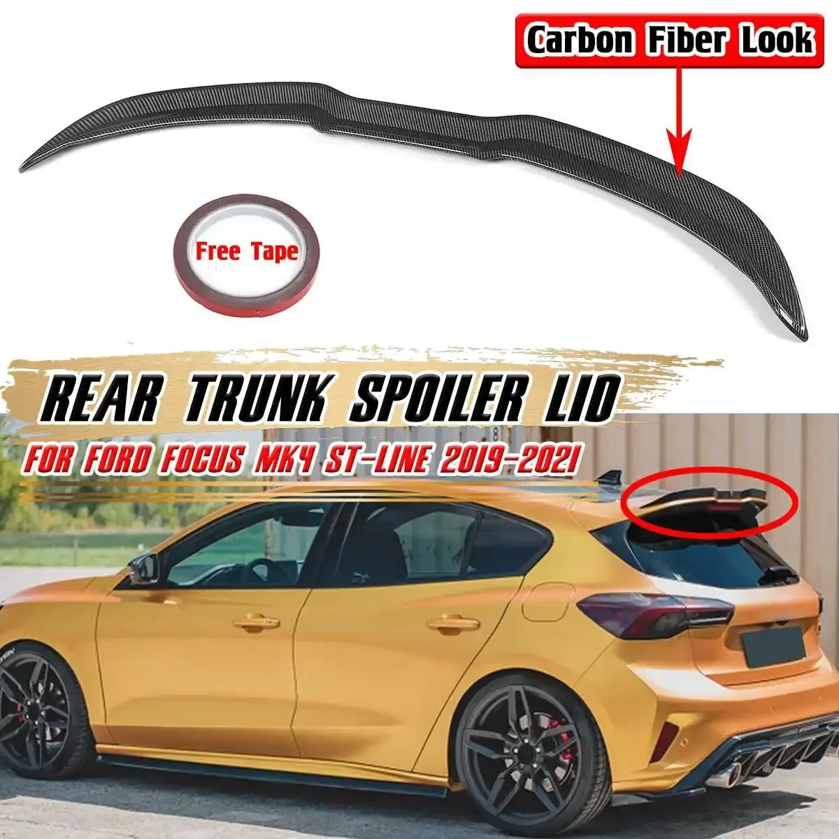 Carbon-Fiber-Look-Car-Rear-Trunk-Spoiler-Lip-Boot-For-Ford-Focus-MK4-ST ...