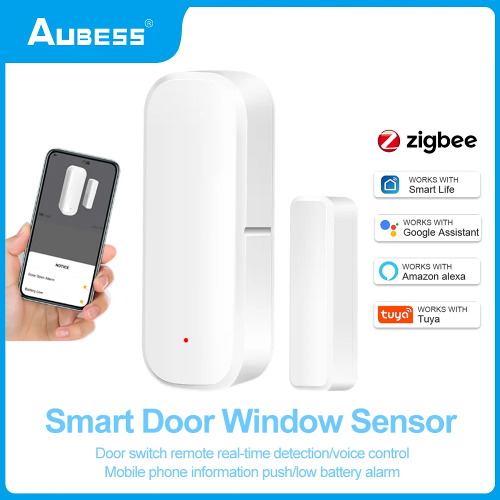 Zigbee Door Window Sensor for Tuya APP Open Entry Smart Security Alarms Compatible with Alexa ...