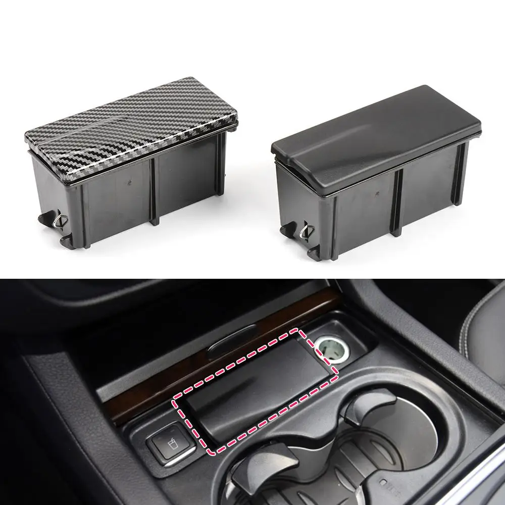 Black-Carbon-Fiber-Car-Front-Center-Console-Ashtray-For-Mercedes-Benz ...
