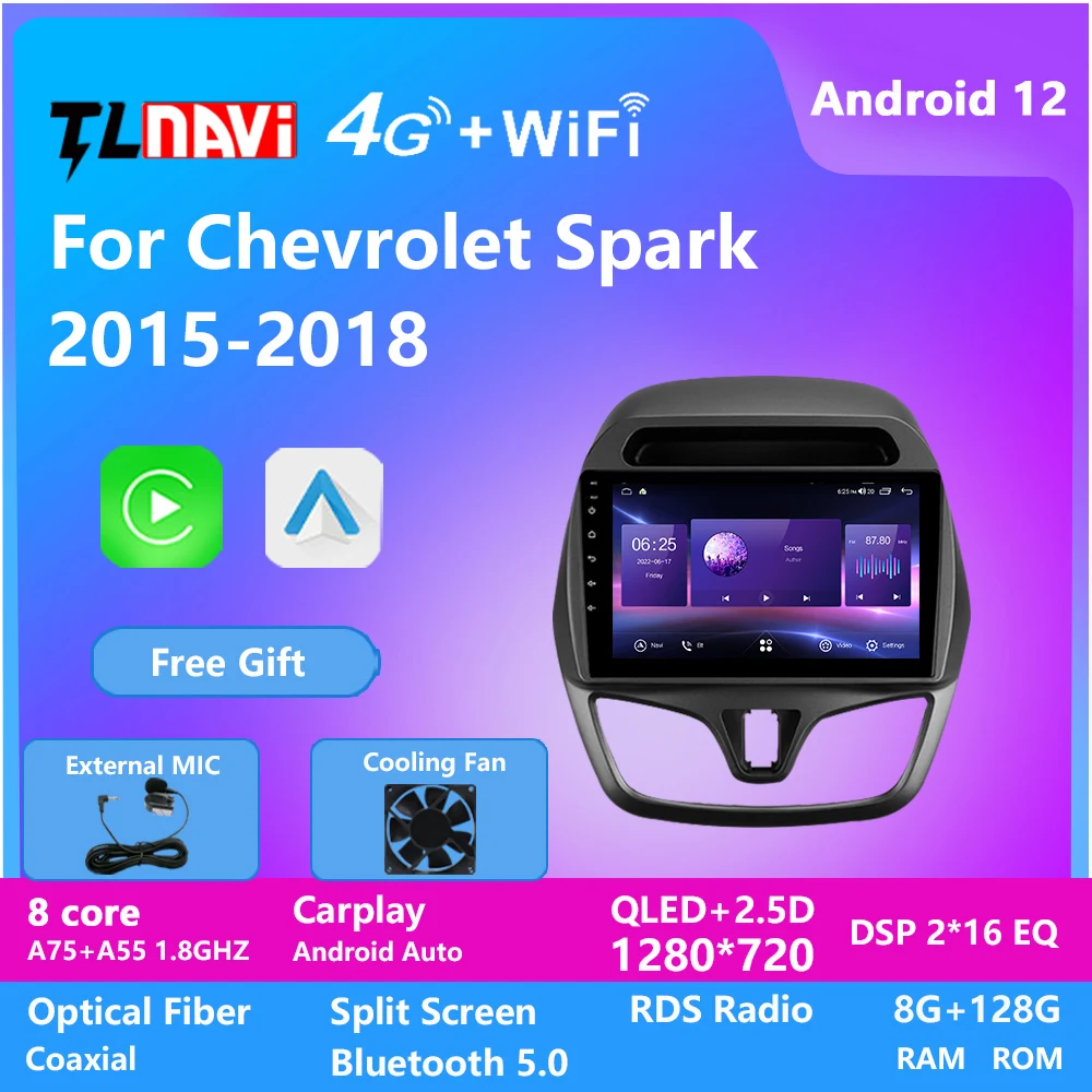 Android 12 For Chevrolet Spark Beat 2015 2016 2017 2018 Multimedia ...