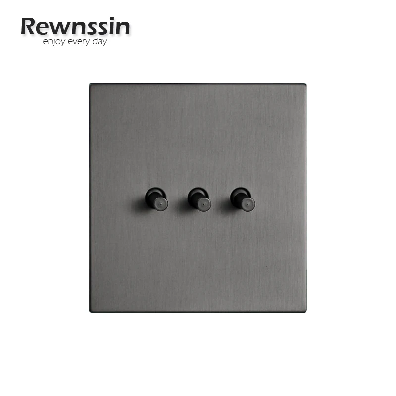 Gray Wall Light Toggle Switch Stainless Steel Panel 1-4 Gang 2 Way ...