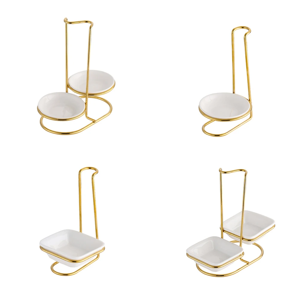 Spoon Rest Holder Rack Kitchen Cookware Organizer Vertical Gold Stand ...