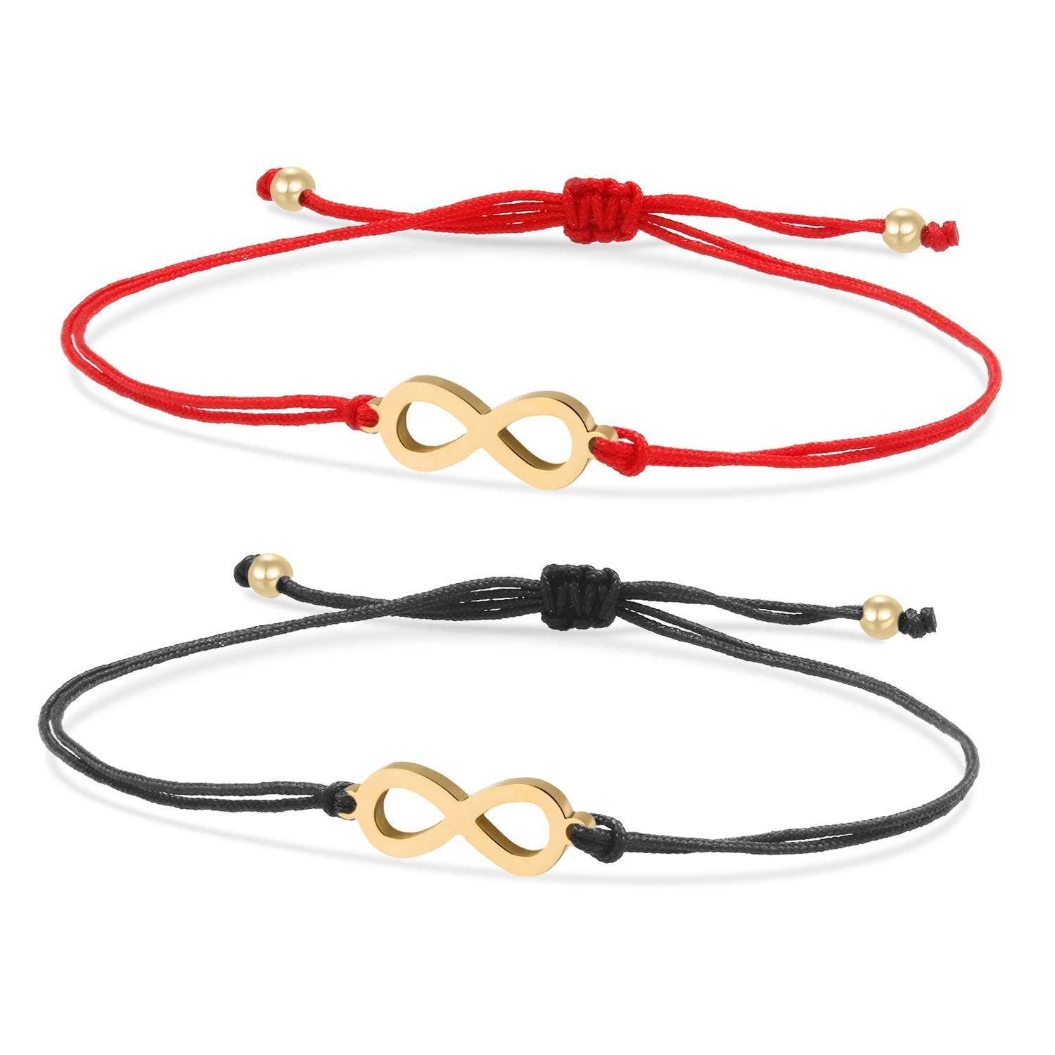 Gold-plated-Stainless-Steel-Infinity-Love-Charm-String-Bracelet-Women ...