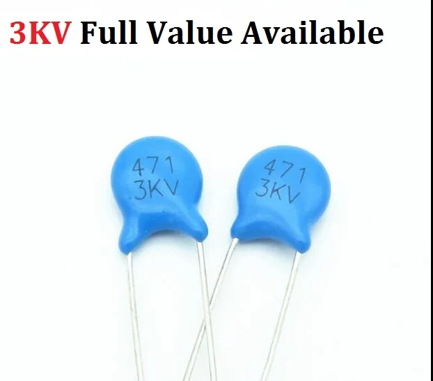 20PCS-3KV-5PF-10PF-15PF-20PF-22PF-27PF-30PF-47PF-56PF-100PF-220PF-102 ...