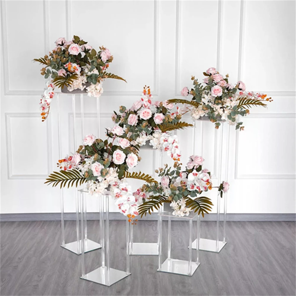 Square-Transparent-Wedding-Table-Centerpiece-Crystal-Acrylic-Flower ...