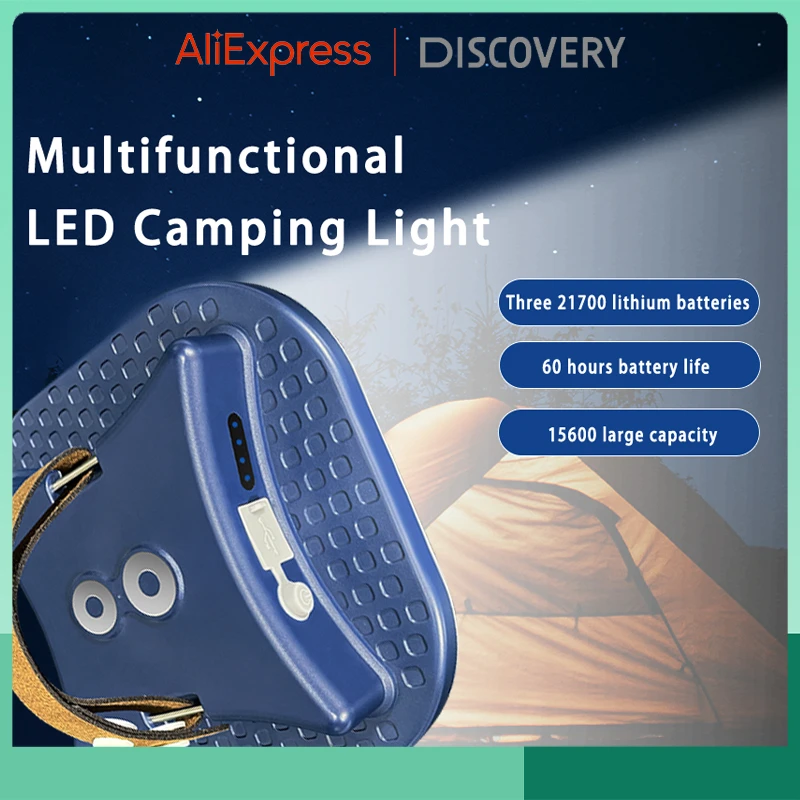 15600maH 80W Upgraded Rechargeable LED Camping Strong Light Magnet Zoom ...