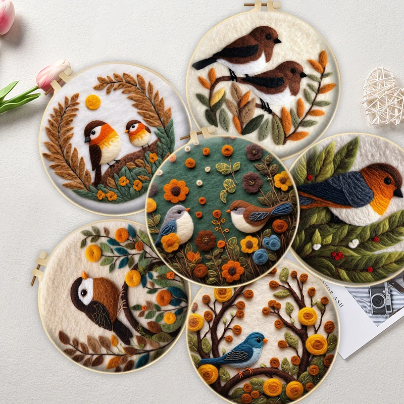 CHENISTORY﻿ DIY Wool Felting Kit with Tools Bird Animal Pattern ...