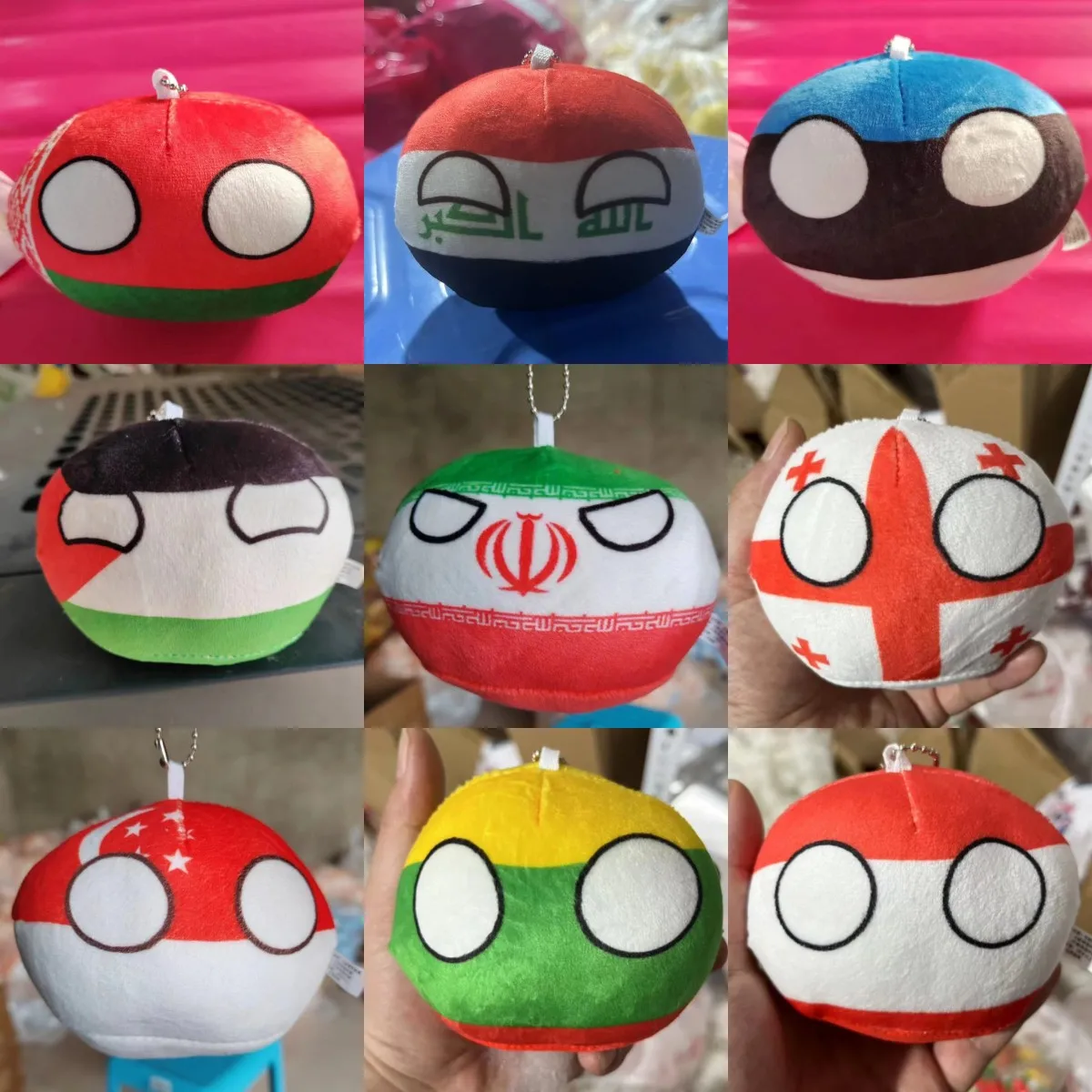 70styles 10cm Country Ball Plush Toys Polandball Pendant Country Flag ...