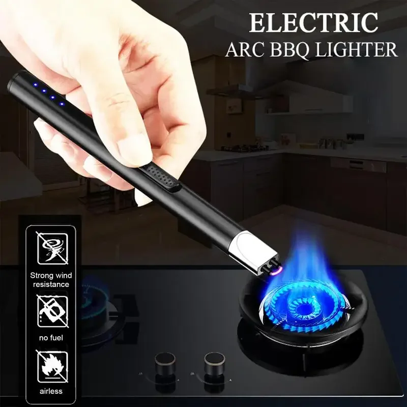 USB Electric Rechargeable Kitchen Lighter Electric Arc BBQ Lighter ...