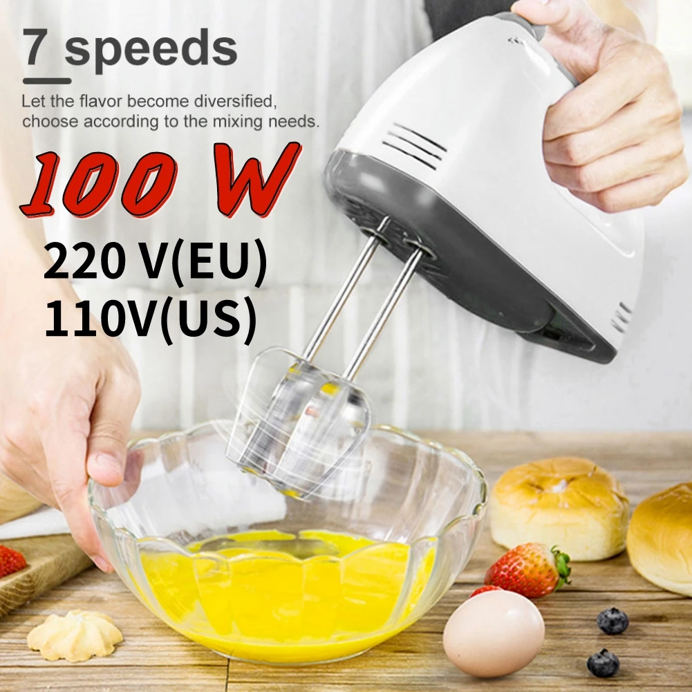 100-W-Wireless-Hand-Mixer-Baking-Cake-Cream-Whipper-7-Speeds-Kitchen ...