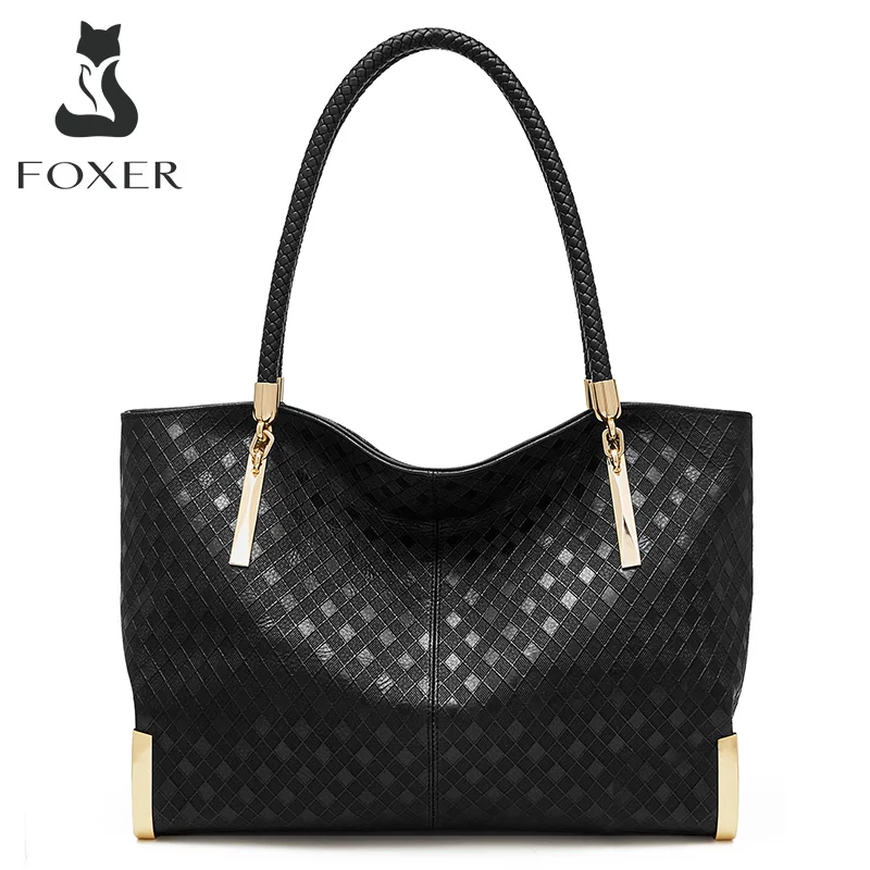 FOXER-Brand-Genuine-Leather-Handbag-Women-Original-Cowhide-Shoulder-Bag ...