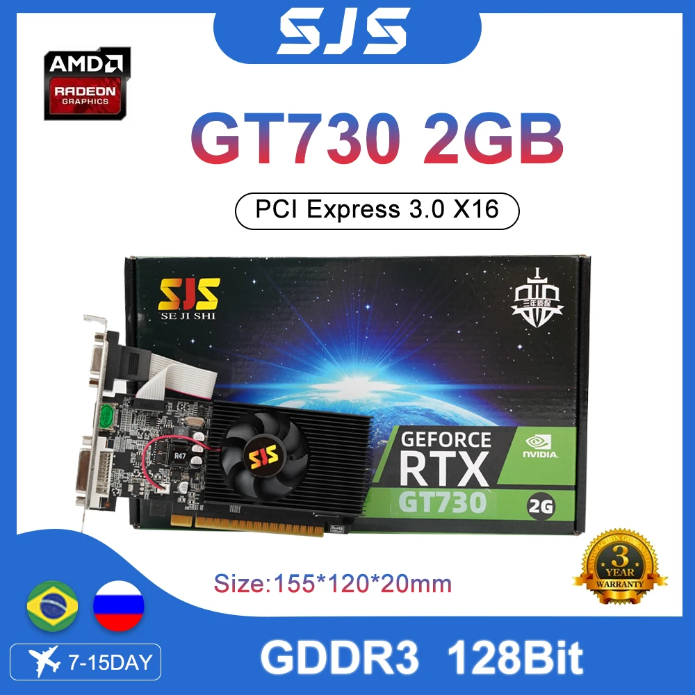SJS GeForce GT730 Video Card 2GB DDR3 128Bit Display Vga Computer ...