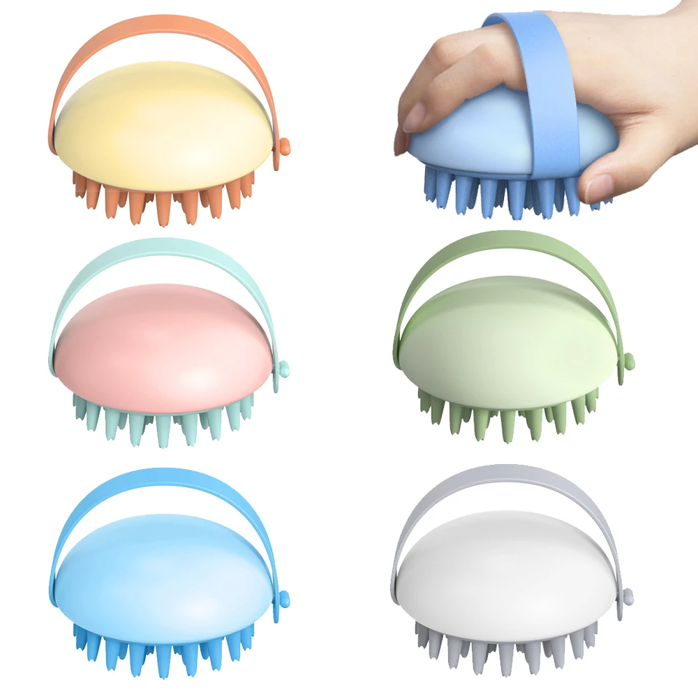 Manual Silicone Scalp Shampoo Massage Brush Washing Shower Hair ...