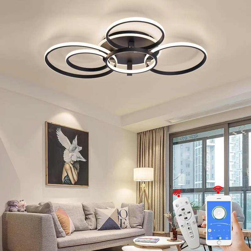 Modern-Led-Chandelier-Ring-Led-Ceiling-Lights-Living-room-Bedroom ...