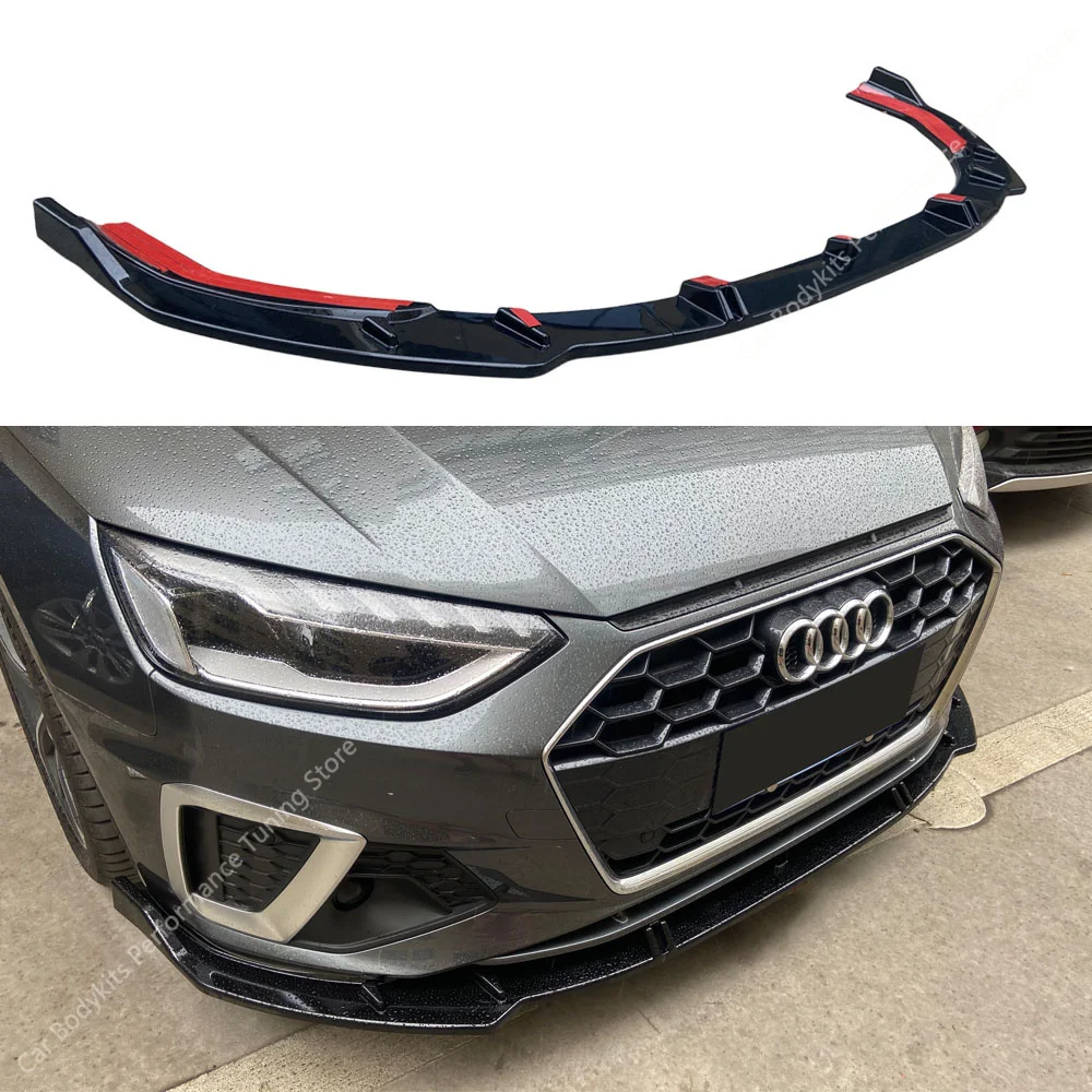 For-Audi-A4-S4-B9-B9-5-3Pcs-Car-Front-Bumper-Lip-Spoiler-Splitter ...