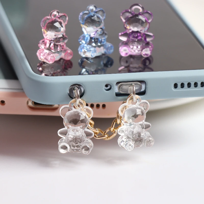 Acrylic-Bear-Dust-Plug-Charm-Kawaii-Cute-Charge-Port-Plug-For-iPhone-3 ...