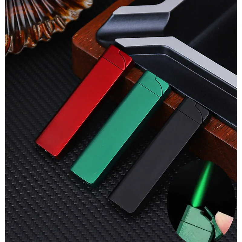 Metal-Mini-Portable-Windproof-Green-Jet-Flame-Cigarette-Lighter-Inflatable-Butane-Gas-Smoking ...