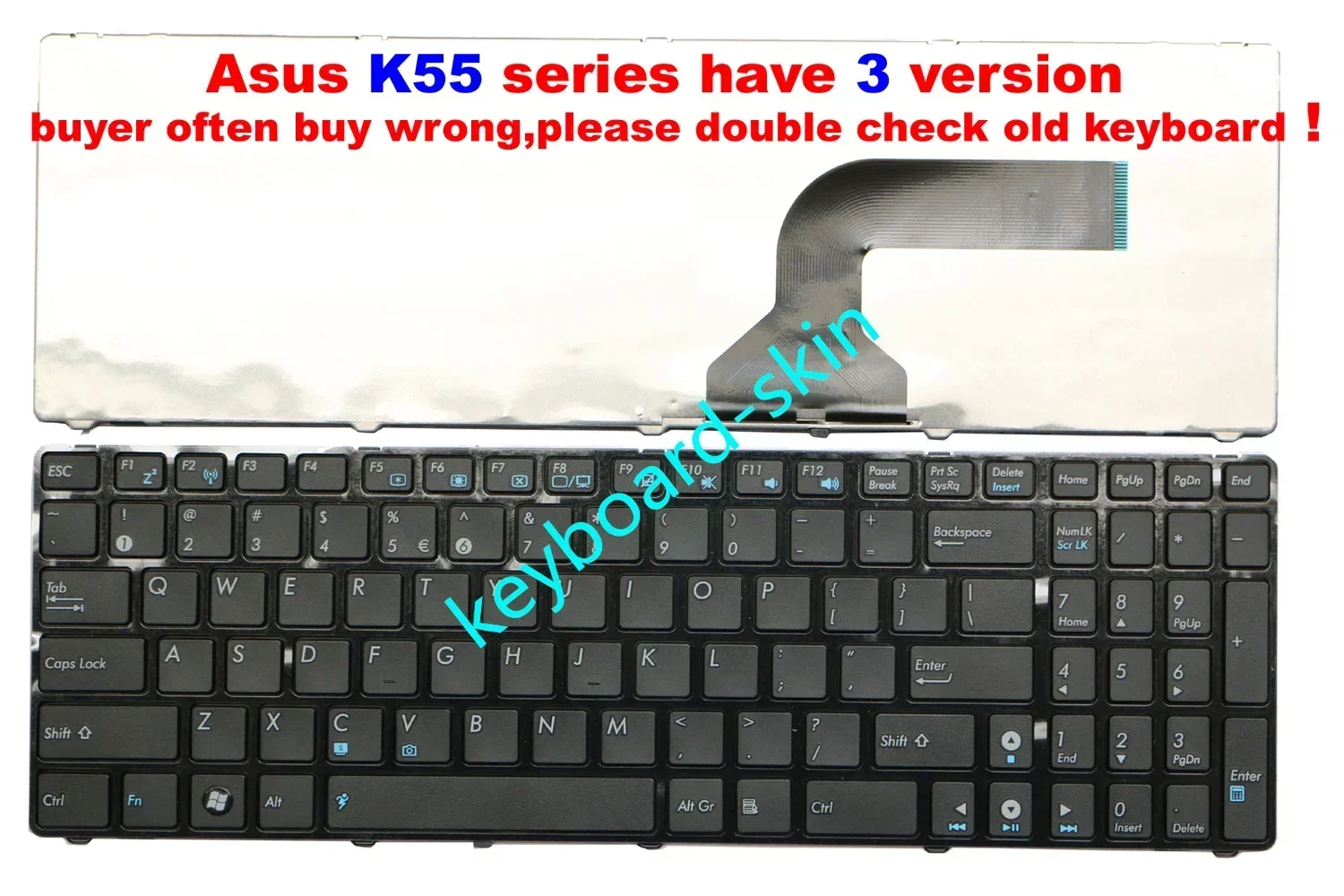 New US keyboard chiclet for Asus K55 K55A K55D K55DE K55DR K55N K55VD ...