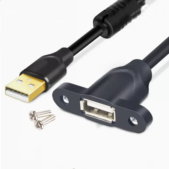 USB Male to Female Extension Cable With Ear Screw Holes Used To Secure ...