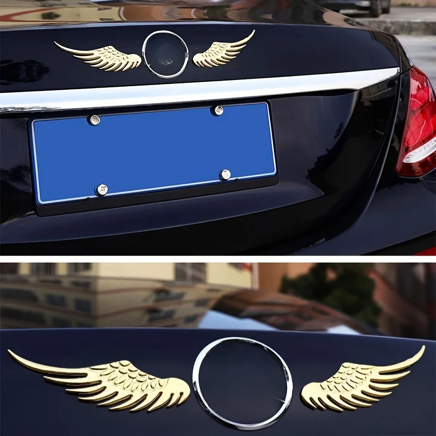 Car Decorative Wings, Three-dimensional Angel Wings Tail Stickers Metal ...