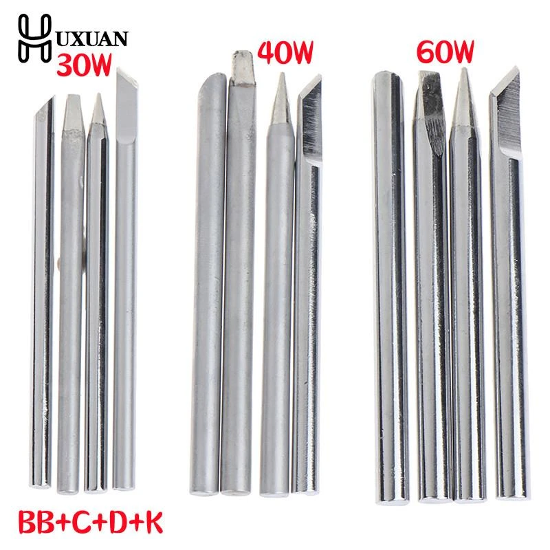 4pcs Soldering Iron Tip 30w 40w 60w For External Heat Soldering Irons ...