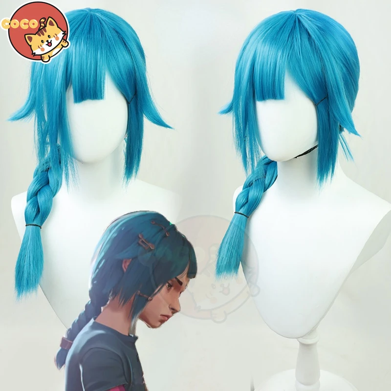Game League of Legends Arcane Cosplay Powder Cosplay Wig Game LOL ...