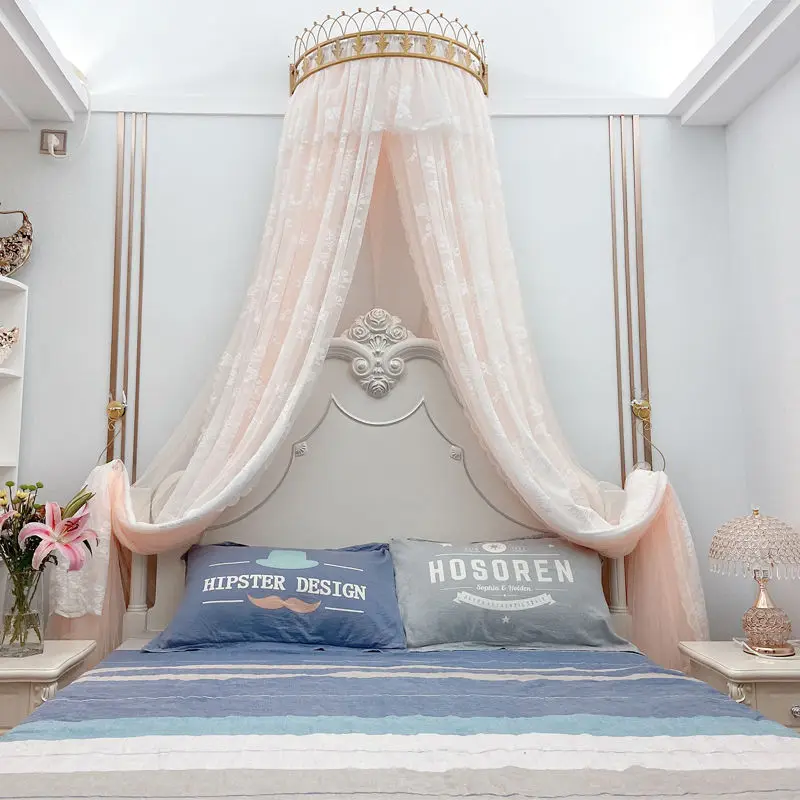 Princess-Bed-Curtain-with-Crown-Mosquito-Net-Cute-Yarn-Tent-Bedside ...
